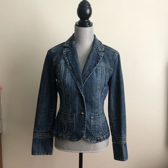Baccini | Jackets & Coats | Baccini Denim Blazer | Poshmark